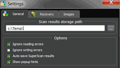 Use SuperScan to analyze deleted and damaged volumes
